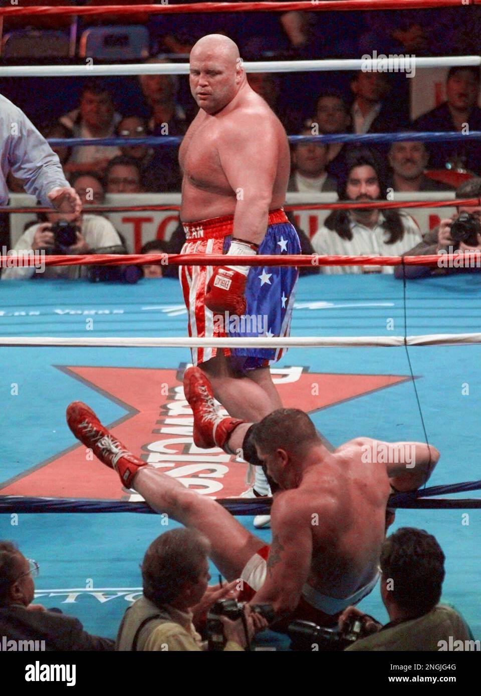 Butterbean of Bay City, Mich., looks back at Patrick Graham of Edmonton ...