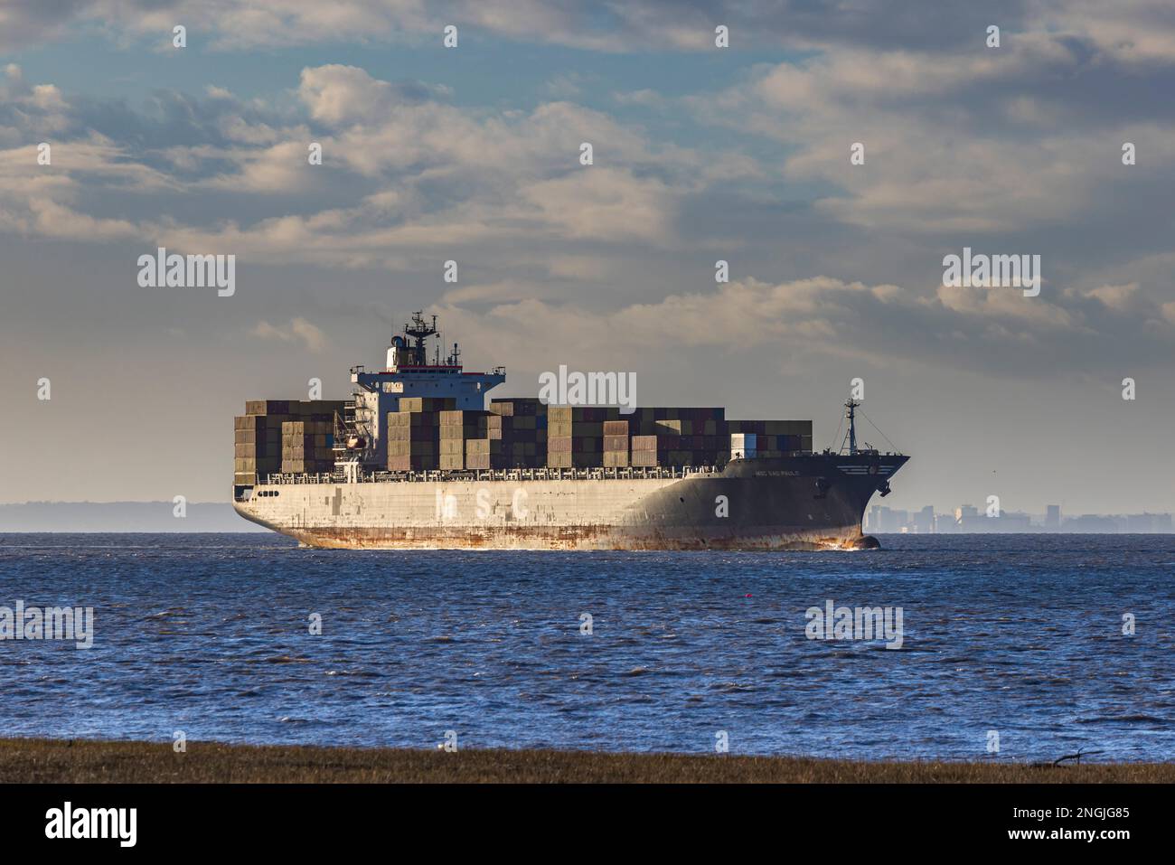 Container vessel MSC SAO Paulo heading for port Stock Photo - Alamy Container vessel MSC SAO Paulo heading for port Stock Photo - Alamy
