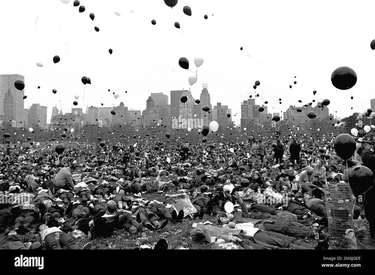 Supporters of the Vietnam moratorium lie in the Sheep Meadow of New ...