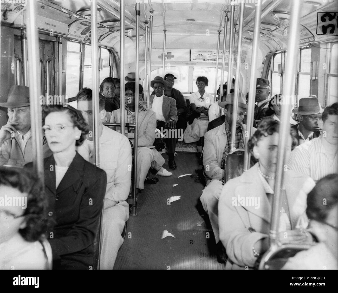 Black and white passengers are still segregated on an Atlanta Transit ...