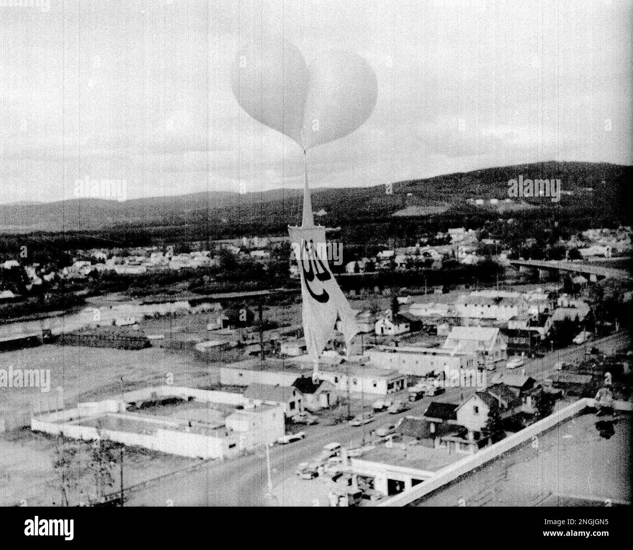 Two giant balloons released from the Polaris building to proclaim that ...