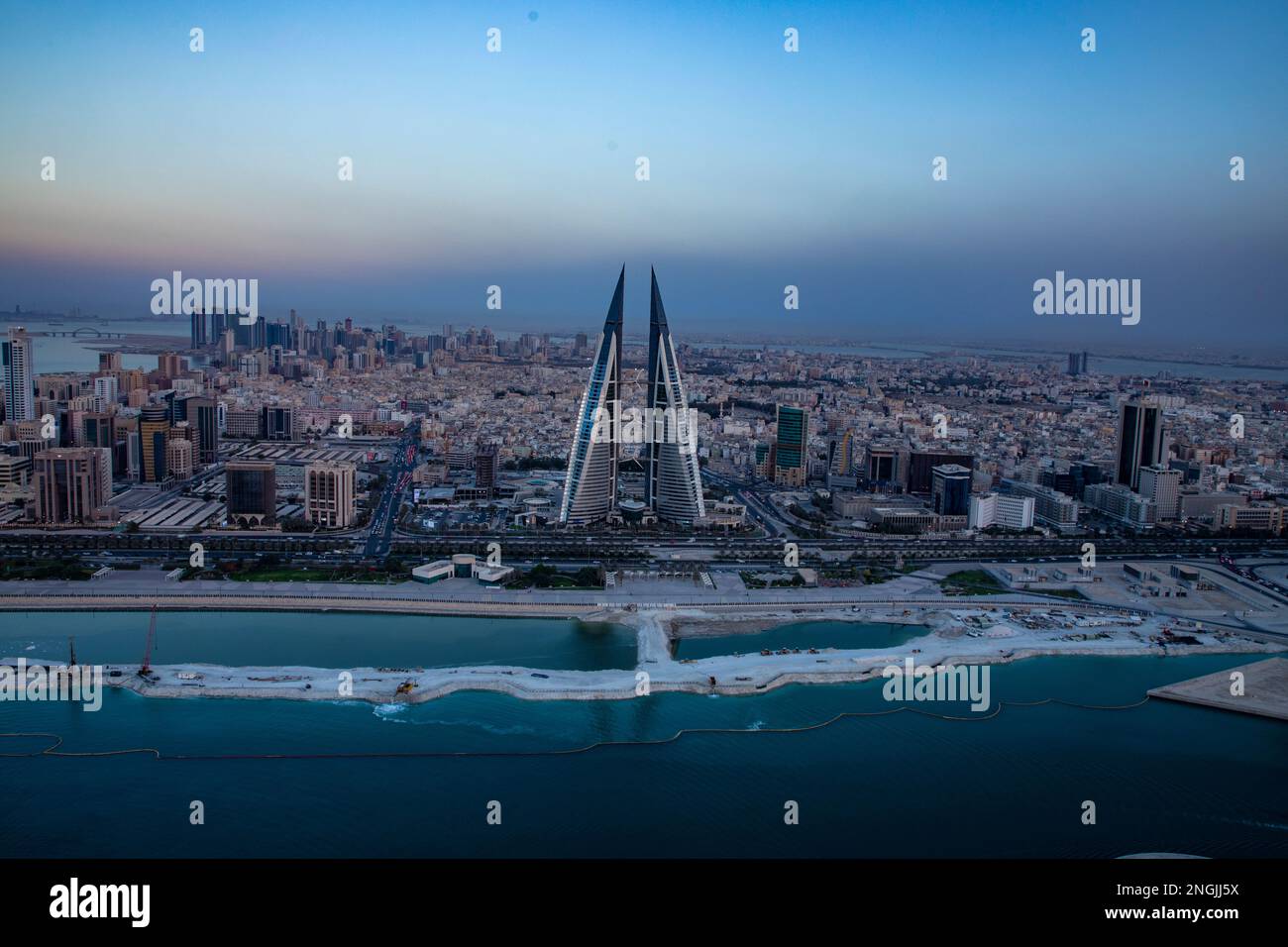 View of city skyline, Manama, Bahrain, Middle East Stock Photo - Alamy