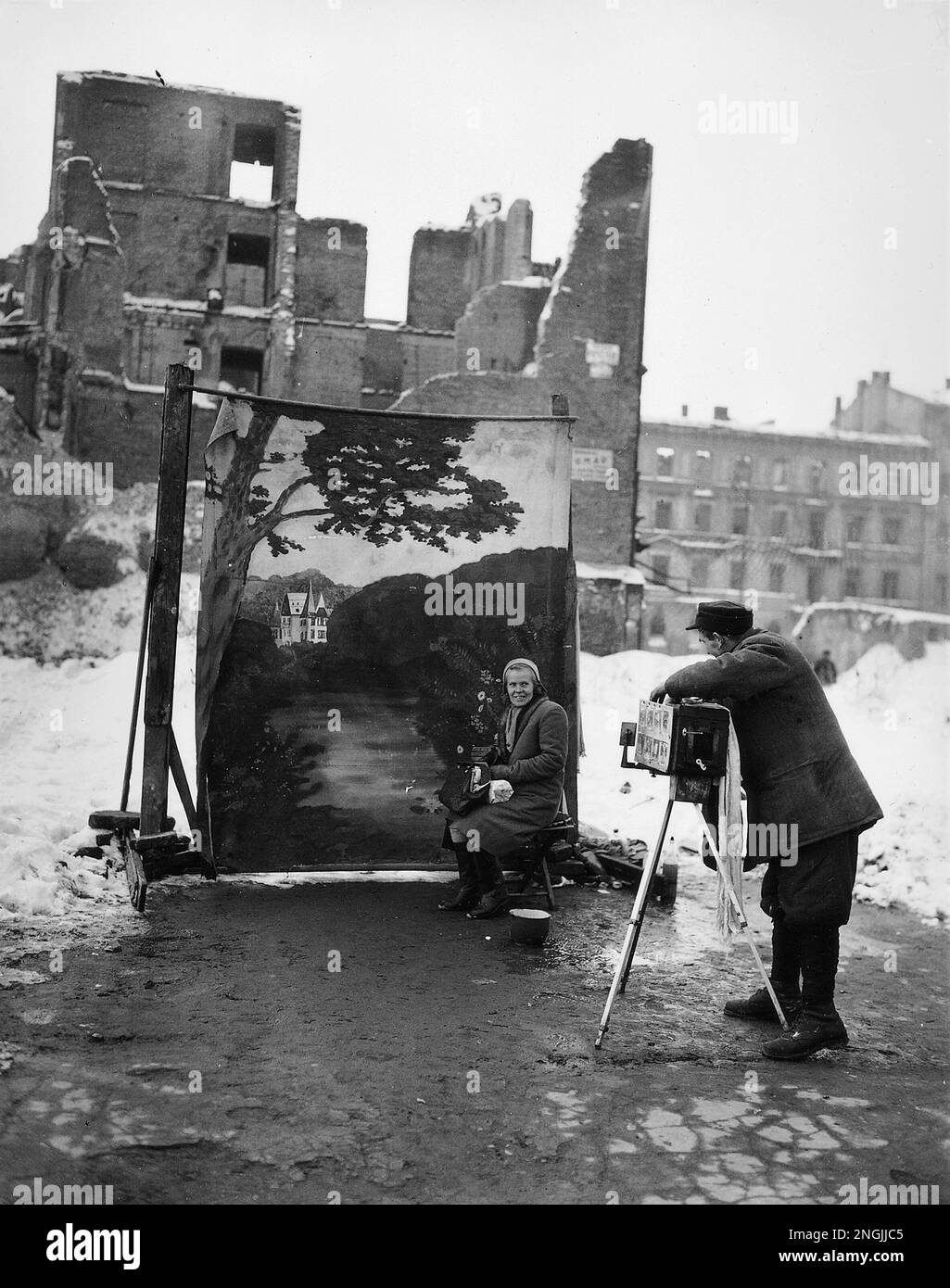 A photographer uses his own backdrop to mask Poland's World War II ...