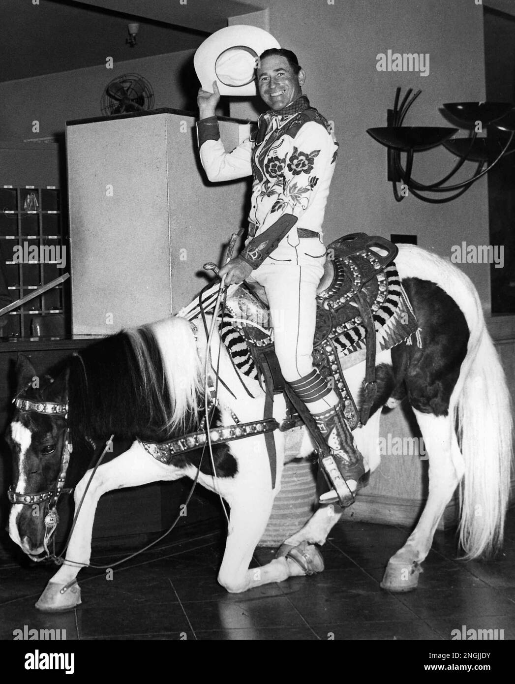 Montie Montana and his horse Rex are shown in Palm Springs in this ...