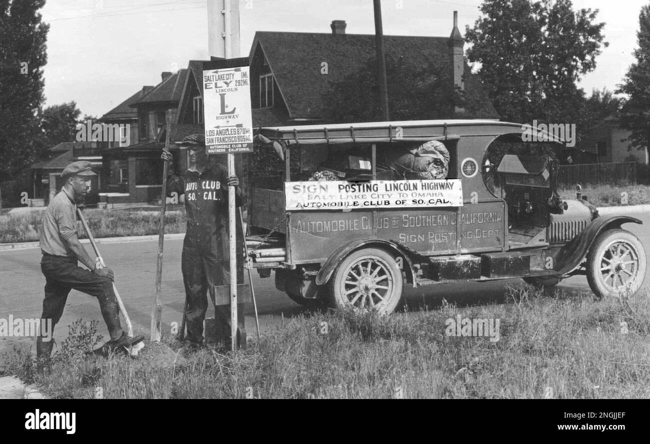 This is a 1918 photo of unidentified workers for the Automobile Club of ...