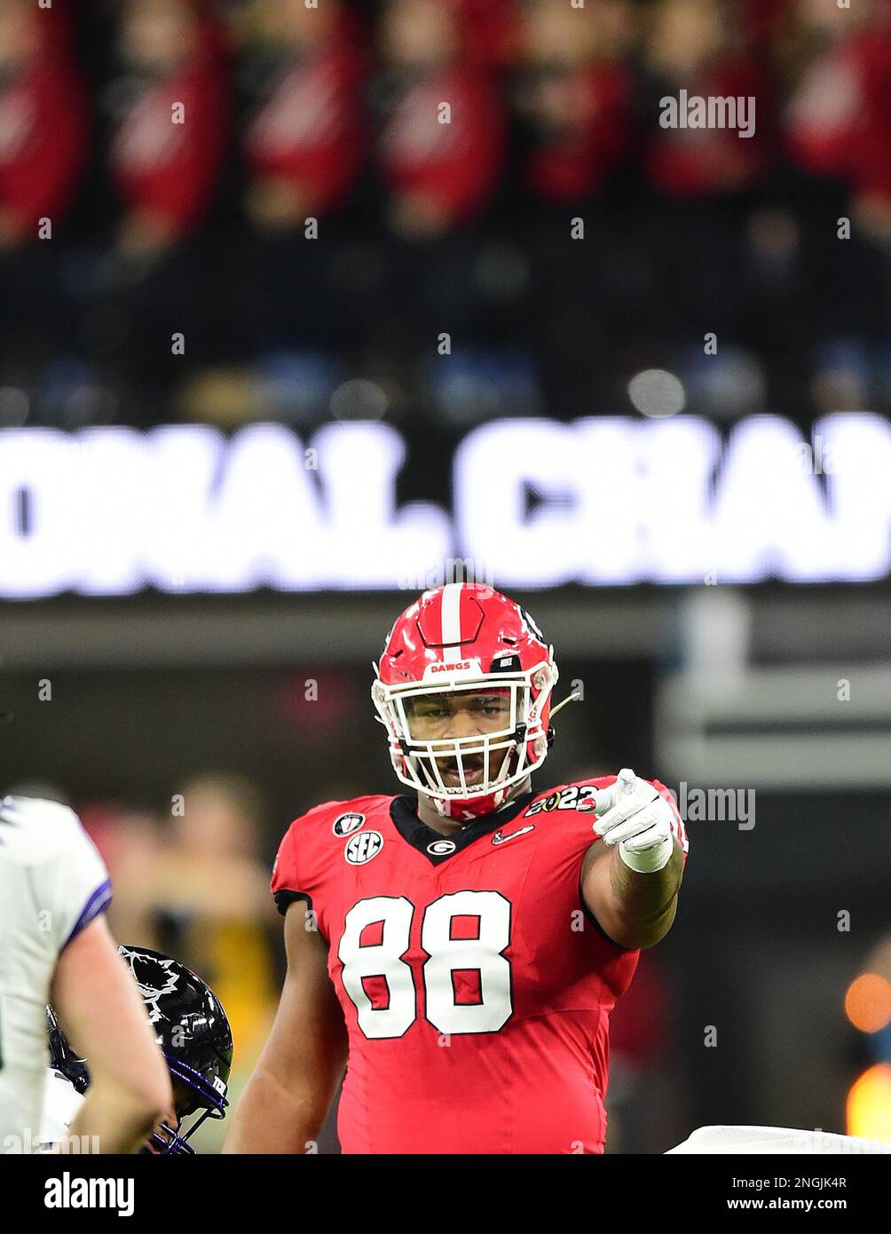 (FILE PHOTOS).former Georgia Bulldogs defensive tackle (88) Jalen Carter is projected to go in ...