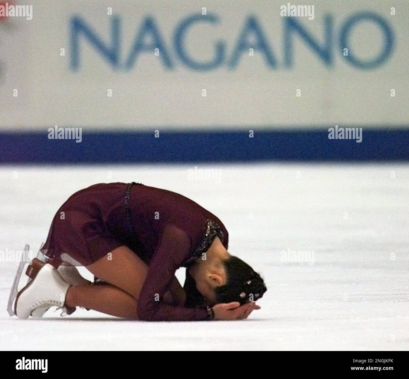 China's Chen Lu reacts after completing her free skate program at White ...
