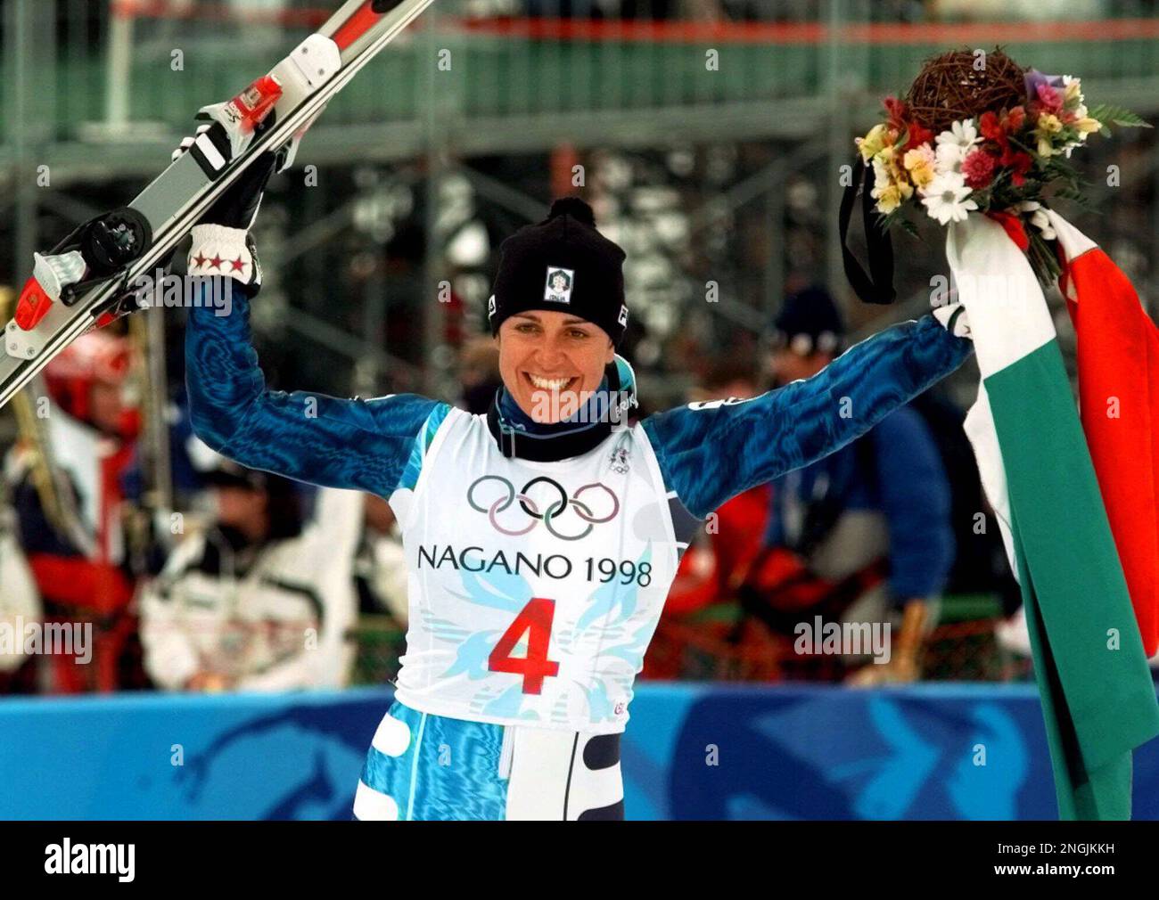 Italy's Deborah Compagnoni, the gold medal winner in the Women's Giant ...