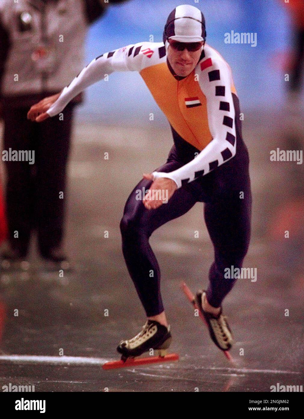 Dutch skater Gianni Romme gets a quick start as he wins the gold medal ...