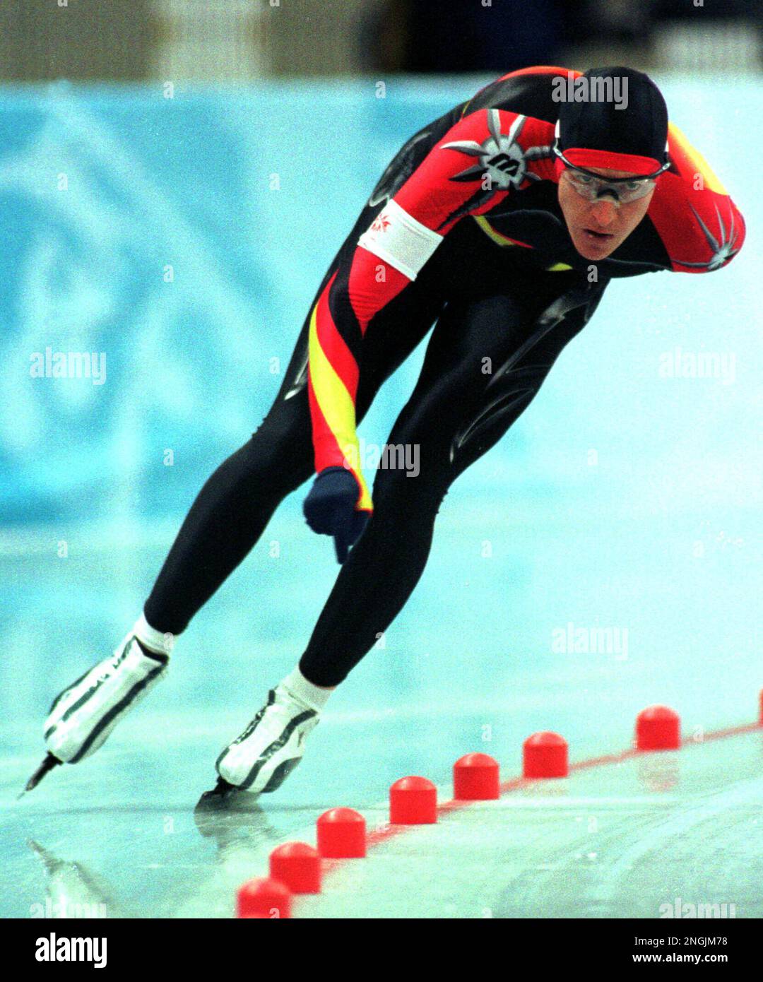 Frank Dittrich of the German skating team in action during the 5,000 ...