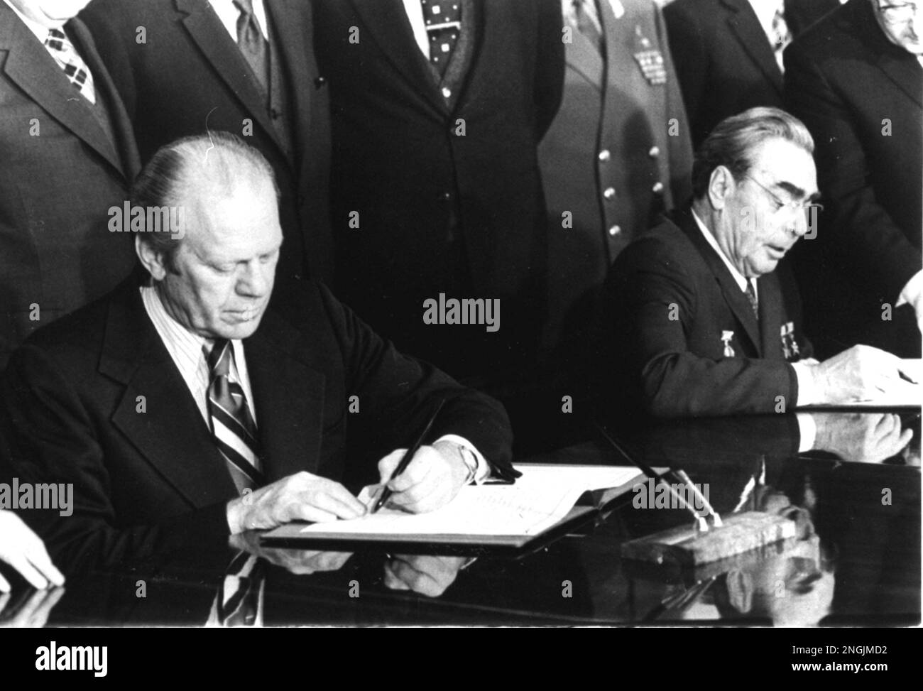 U.S. President Gerald Ford and Soviet Communist Party Chief Leonid ...
