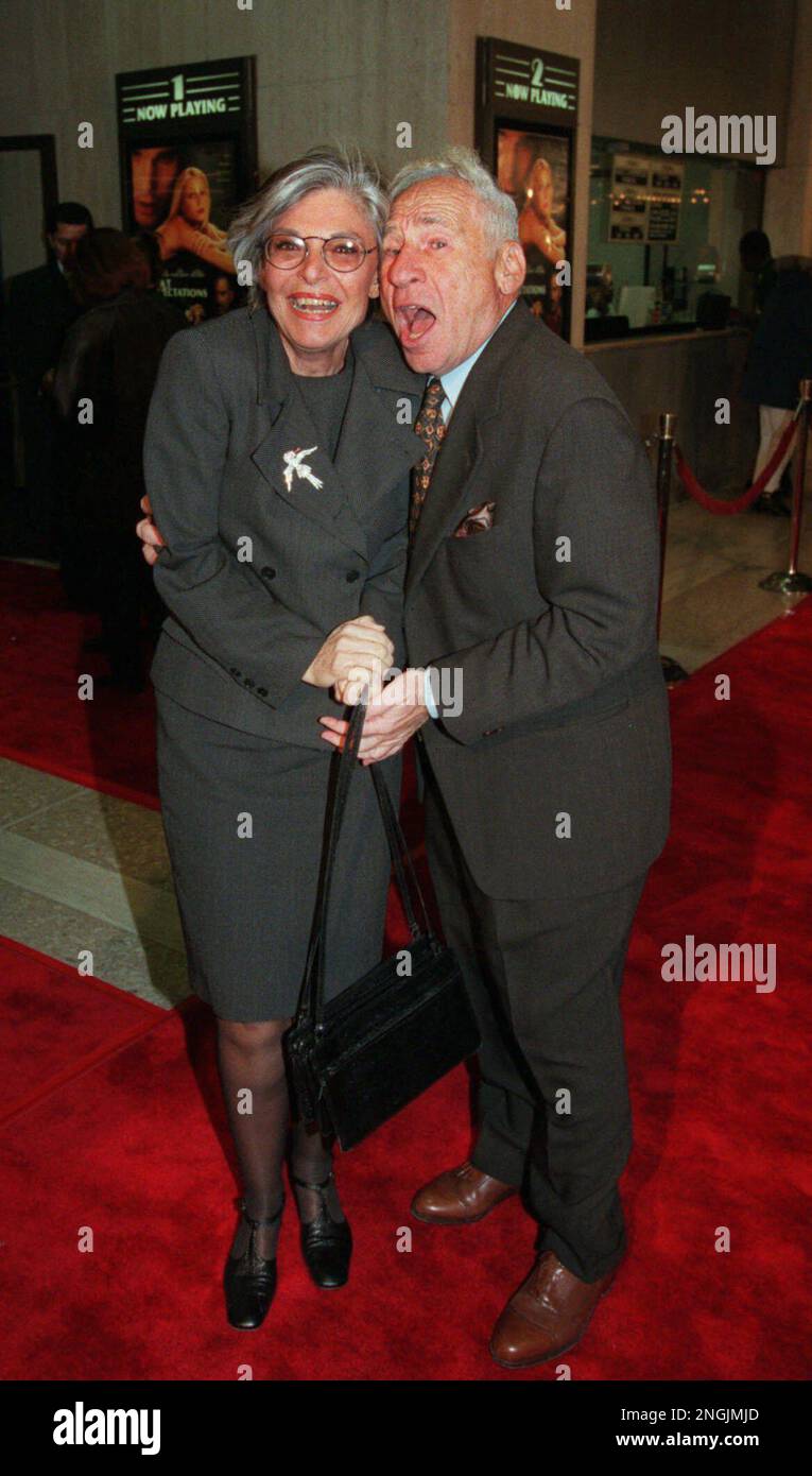 Actress Anne Bancroft jokes with her husband, director/actor Mel Brooks ...