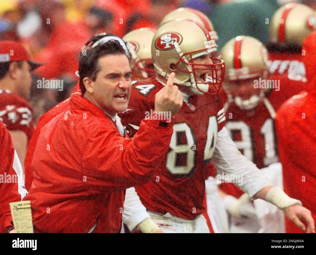 San Francisco head coach Steve Mariucci yells instructions to his team ...