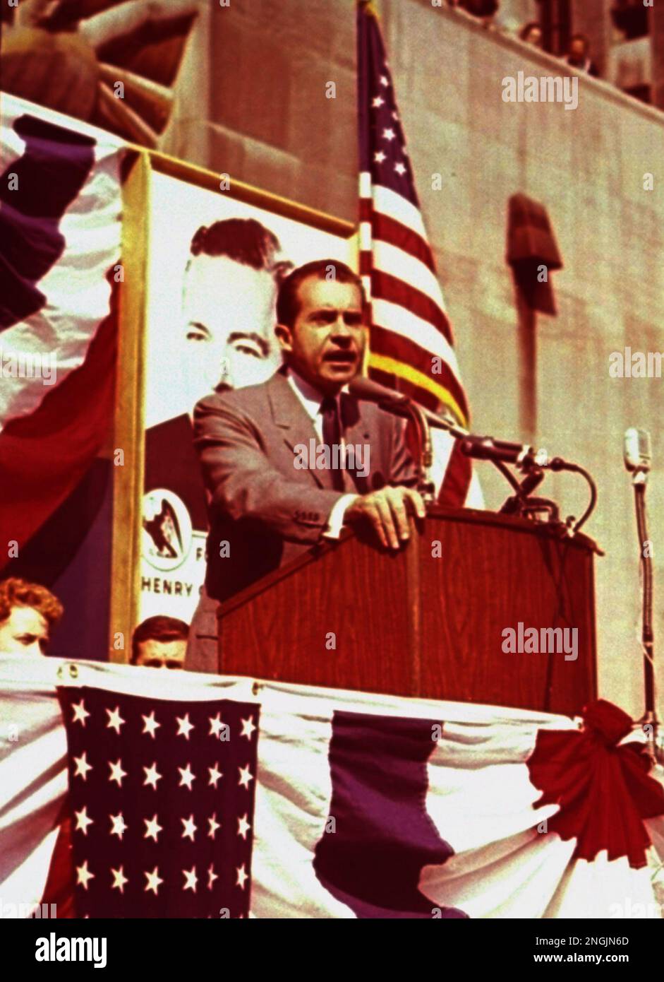 Vice President Richard Nixon, Republican Presidential candidate, is ...