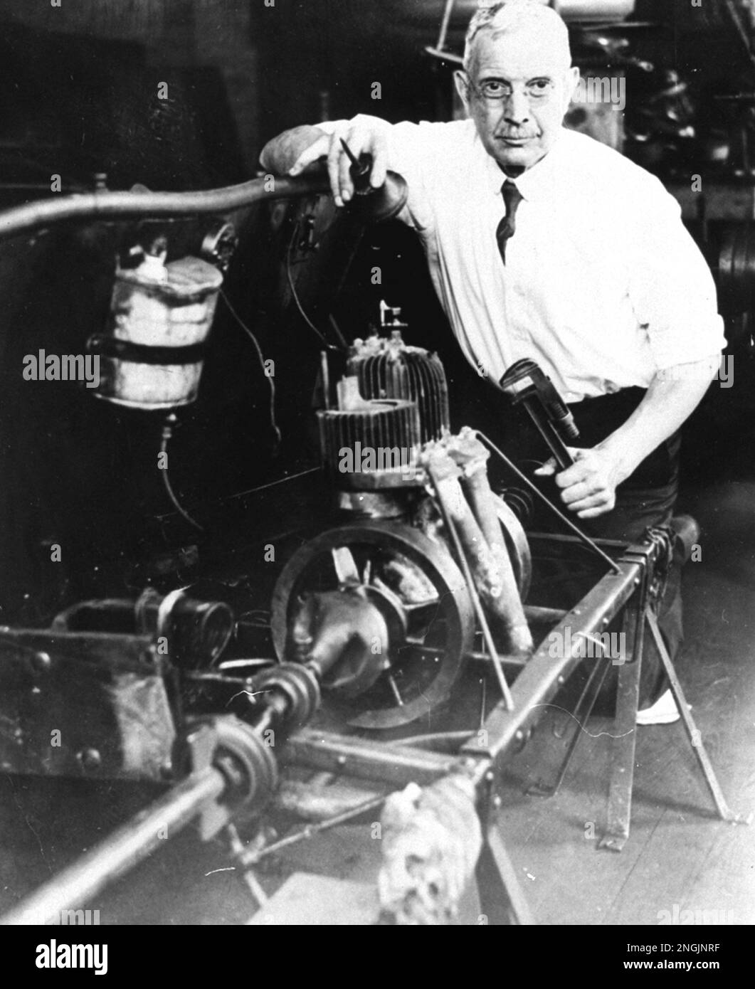 This photo shows Charles E. Duryea, 69-year-old Philadelphia inventor ...