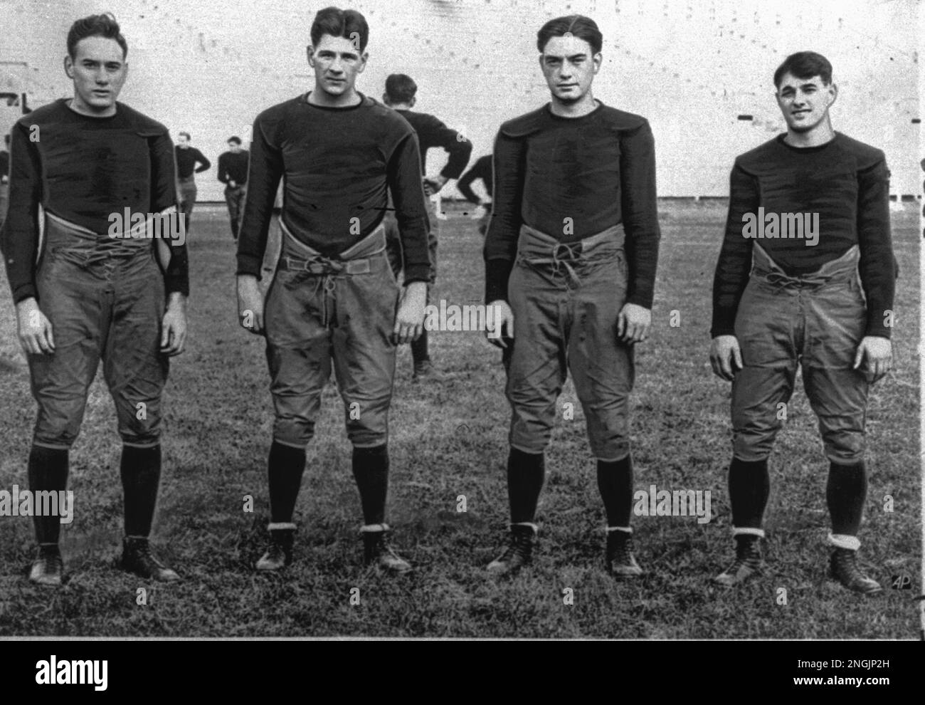 Notre Dame's infamous backfield, "The Four Horsemen," are shown on the ...