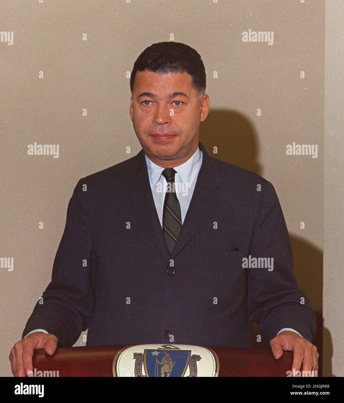 This is a January 12, 1967 photo of Sen. Edward Brooke, R-Mass. (AP Photo/Charles Tasnadi Stock ...