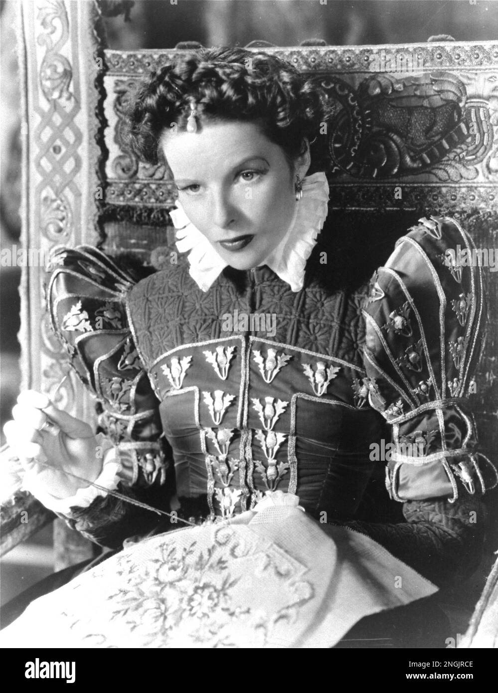 Screen actress Katharine Hepburn is pictured as Mary Stuart in this ...