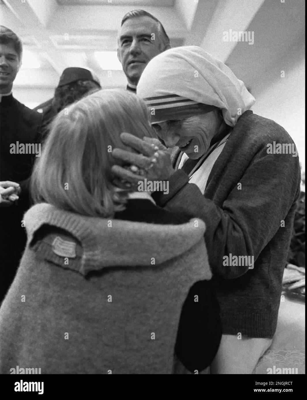 Mother Teresa of India grasps the head of Danielle Maria Bujnak of ...