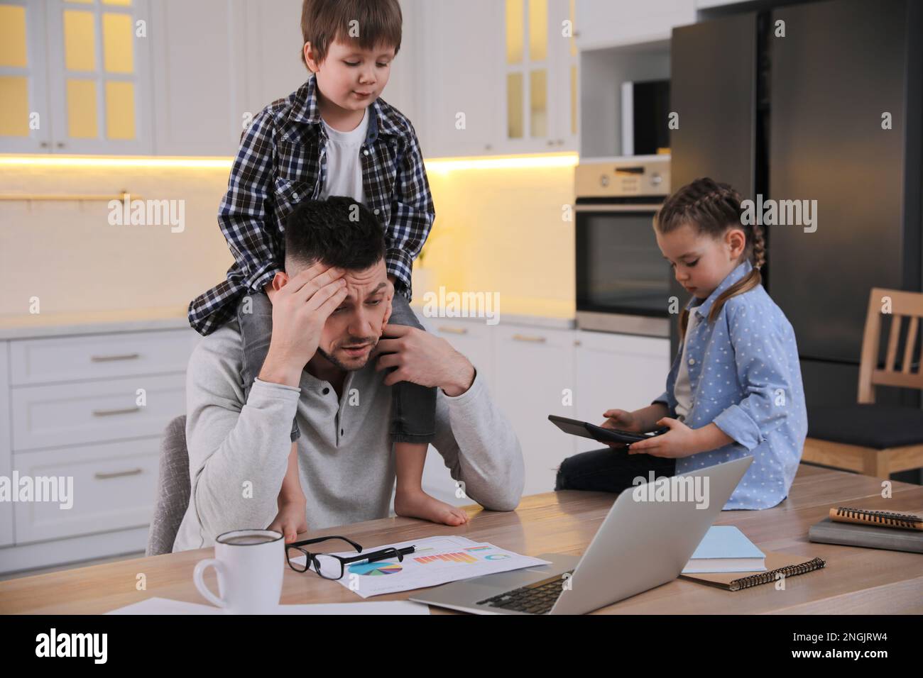 Man overwhelmed children hi-res stock photography and images - Alamy