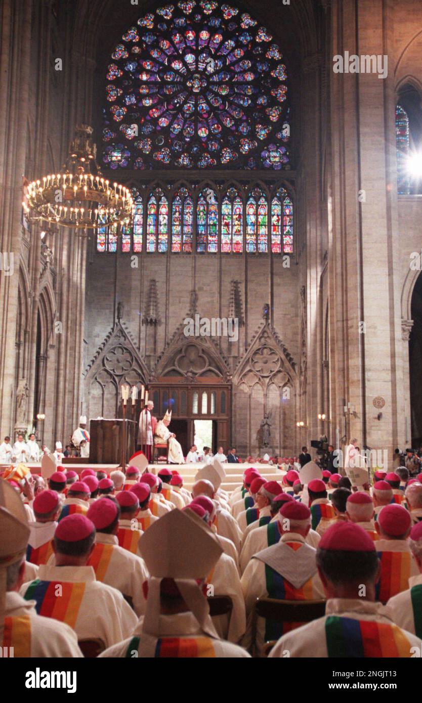 Accompanied by hundreds of bishops adorned in rainbow stripes, Pope ...