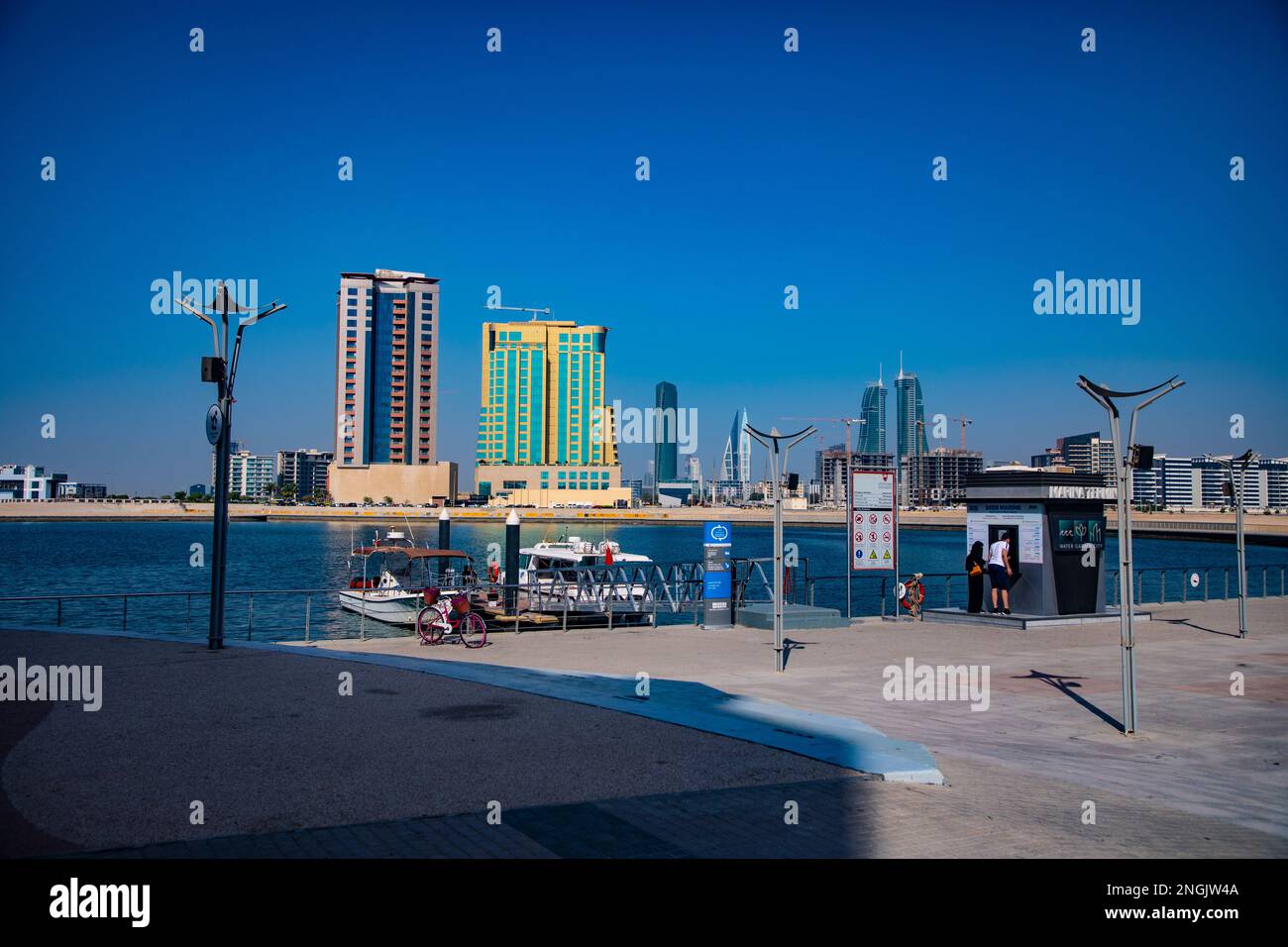 Skyline of Manama from the Persian Gulf. The Kingdom of Bahrain Stock ...