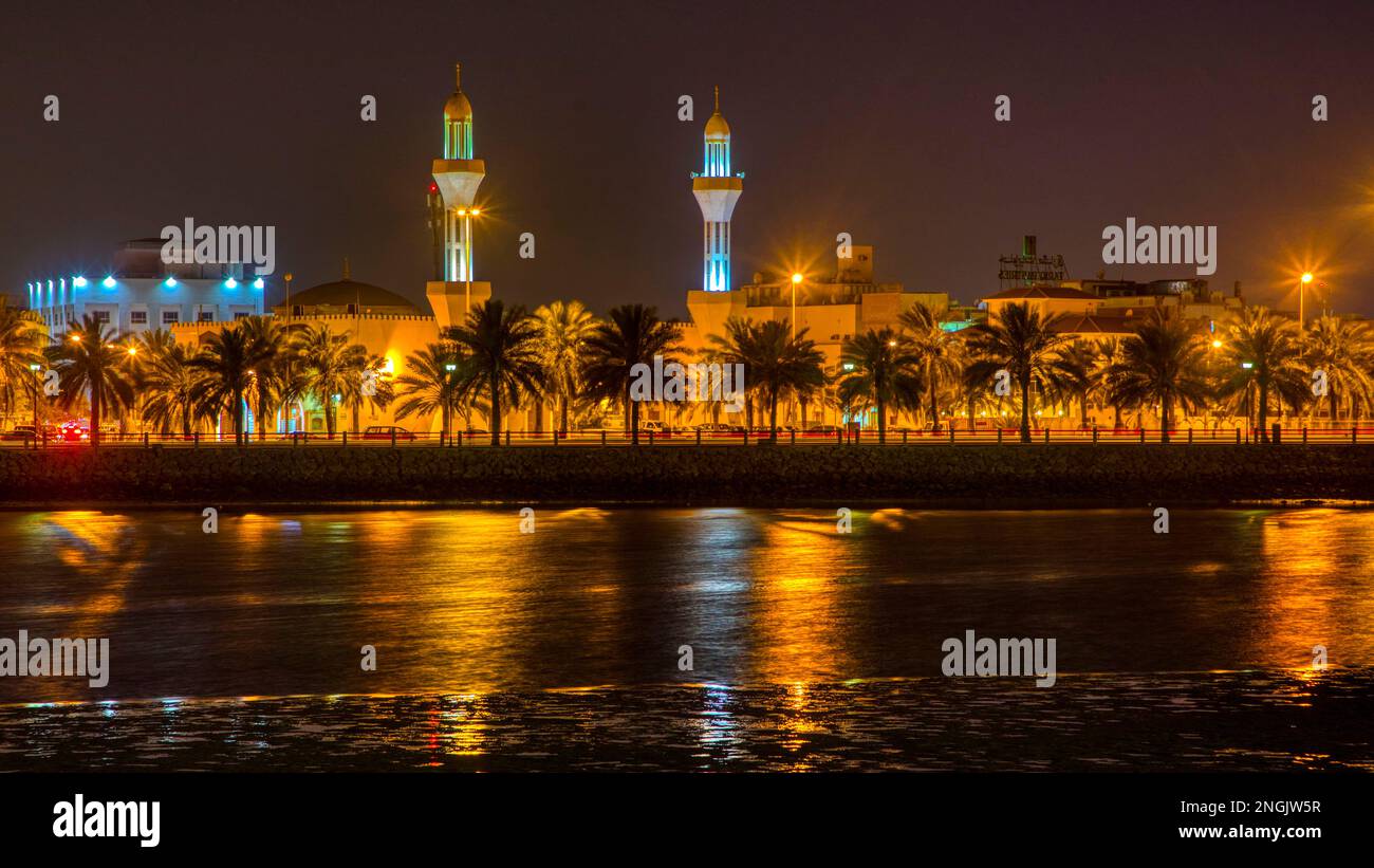Night view of Manama, Bahrain, Middle East Stock Photo - Alamy