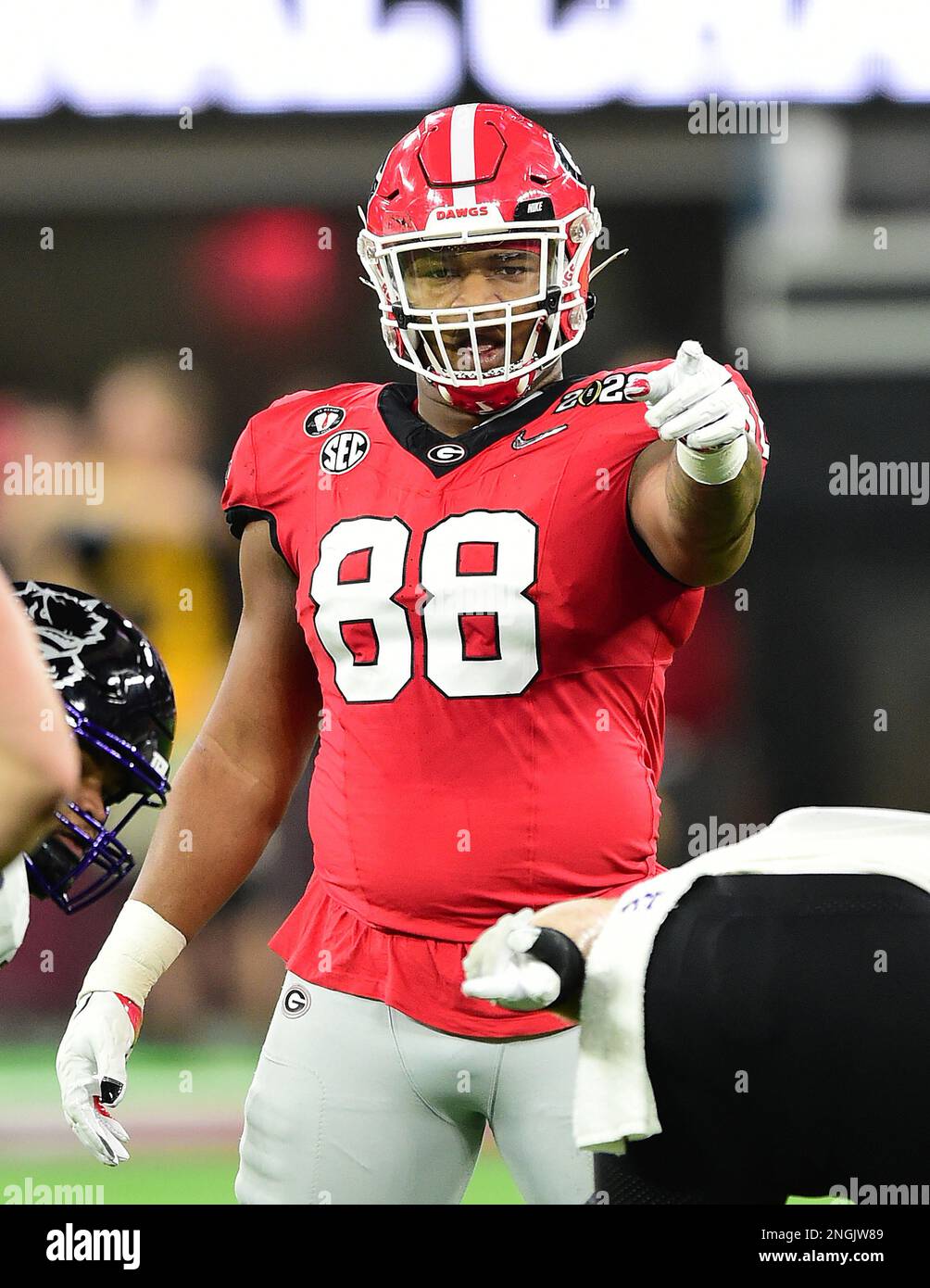 (FILE PHOTOS).former Georgia Bulldogs defensive tackle (88) Jalen Carter is projected to go in ...