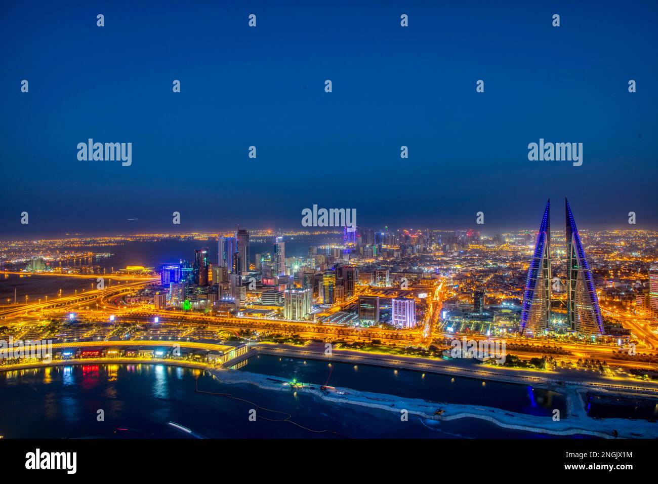 Night view of Manama, Bahrain, Middle East Stock Photo - Alamy