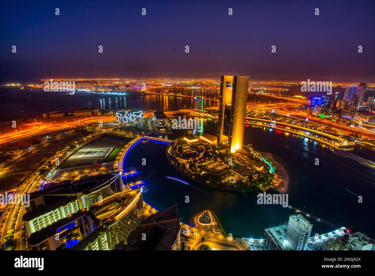 Night view of Manama, Bahrain, Middle East Stock Photo - Alamy