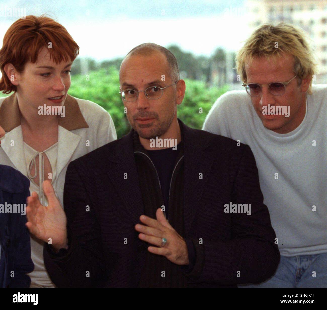 Italian director Gabriele Salvators, centre, gestures during the ...