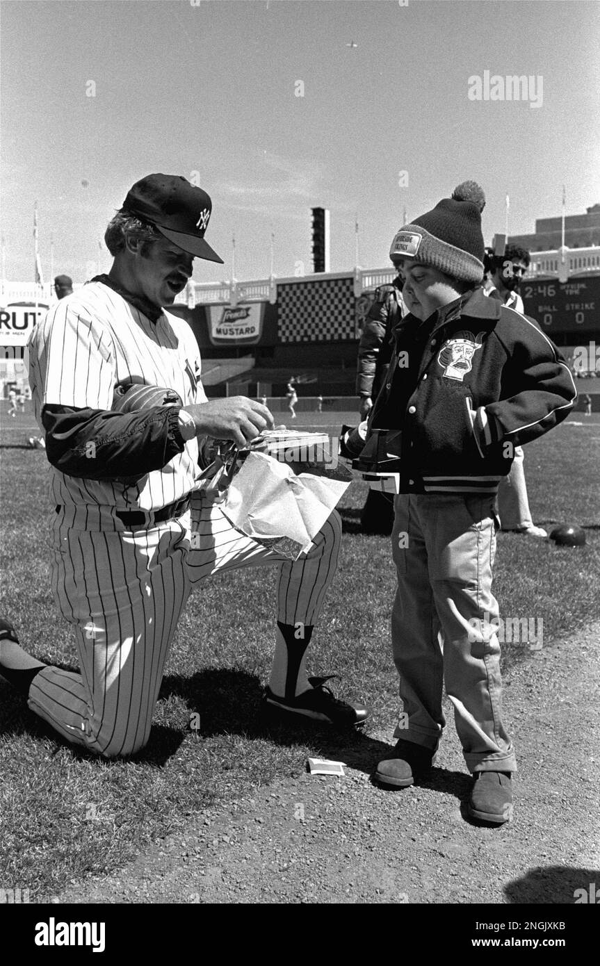 New York Yankees pitcher Jim "Catfish" Hunter accepts a birthday ...