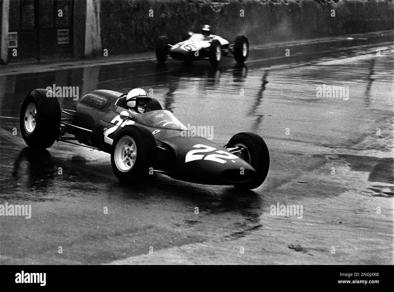 British driver John Surtees, at the wheel of no. 22, the new Italian ...