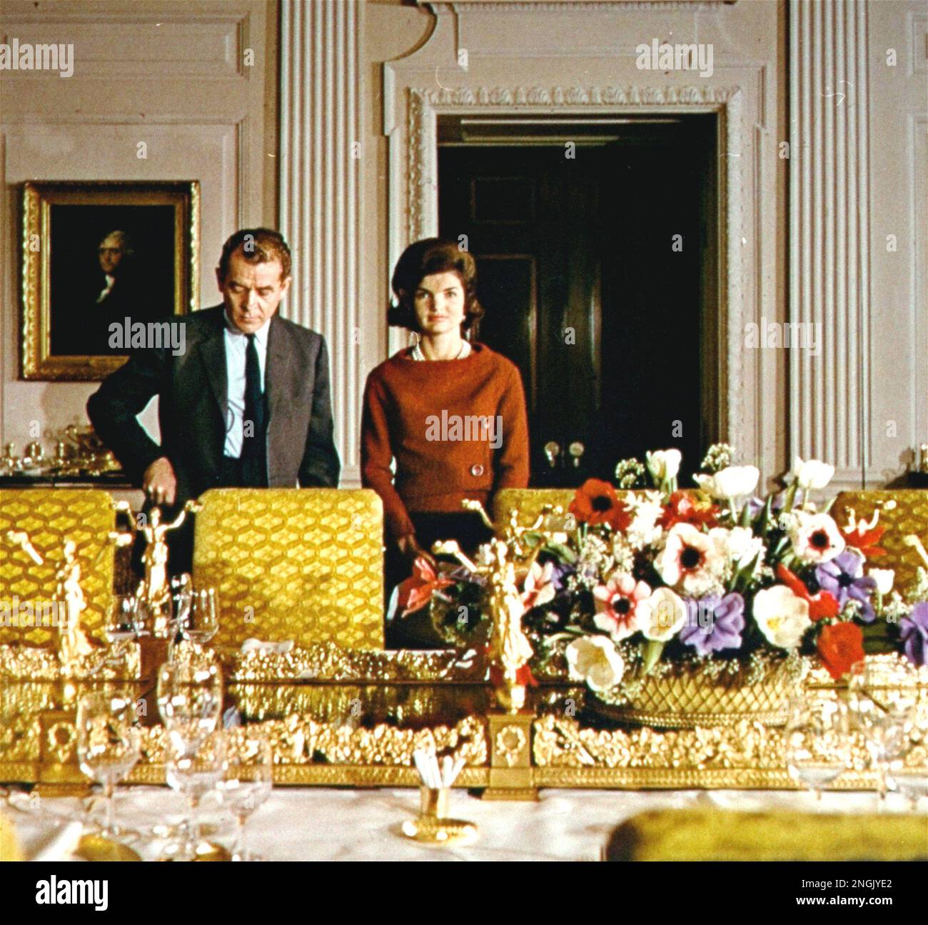 Jacqueline Kennedy is shown here with CBS reporter Charles Collingwood ...