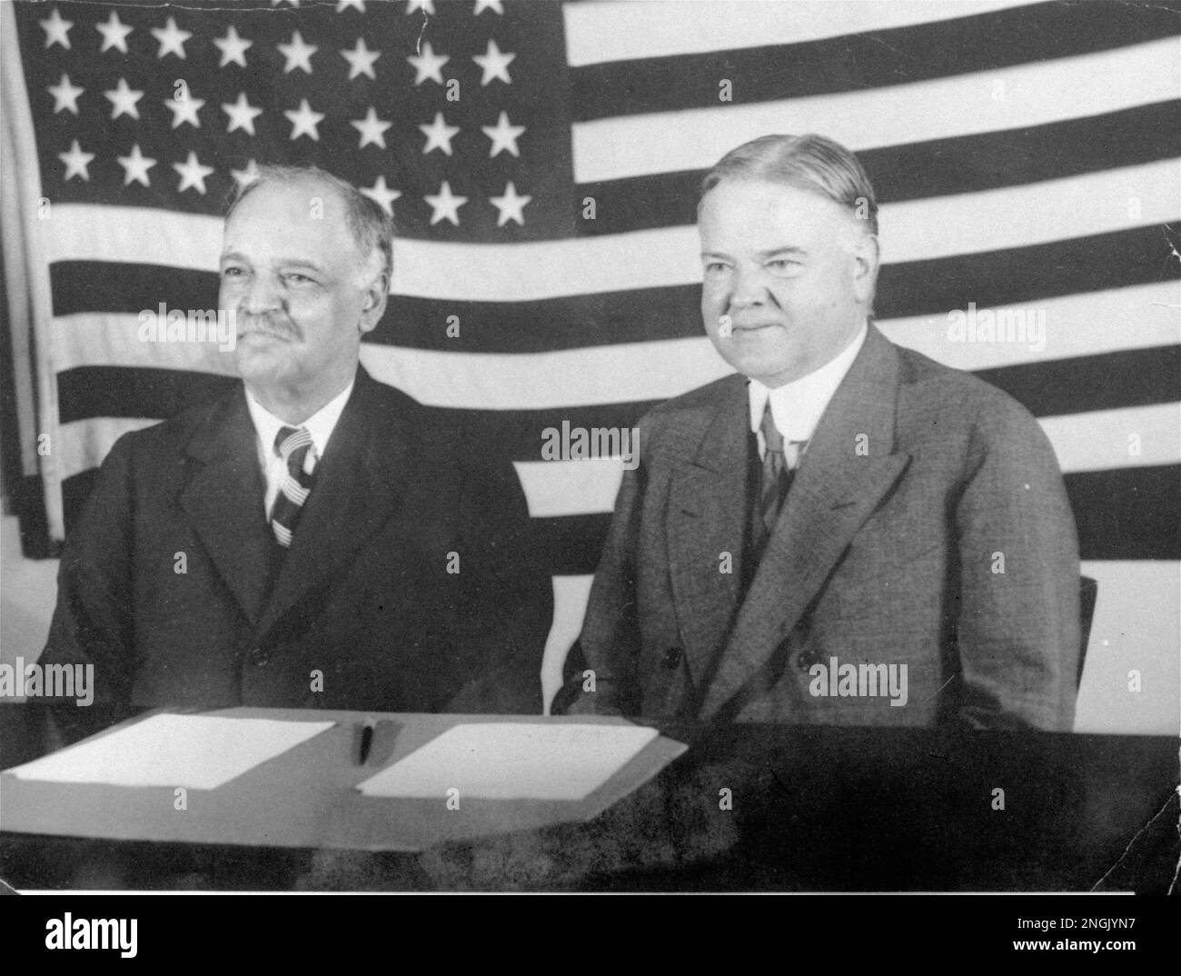 Herbert Hoover and Charles Curtis, leaders of the Republicans in the ...
