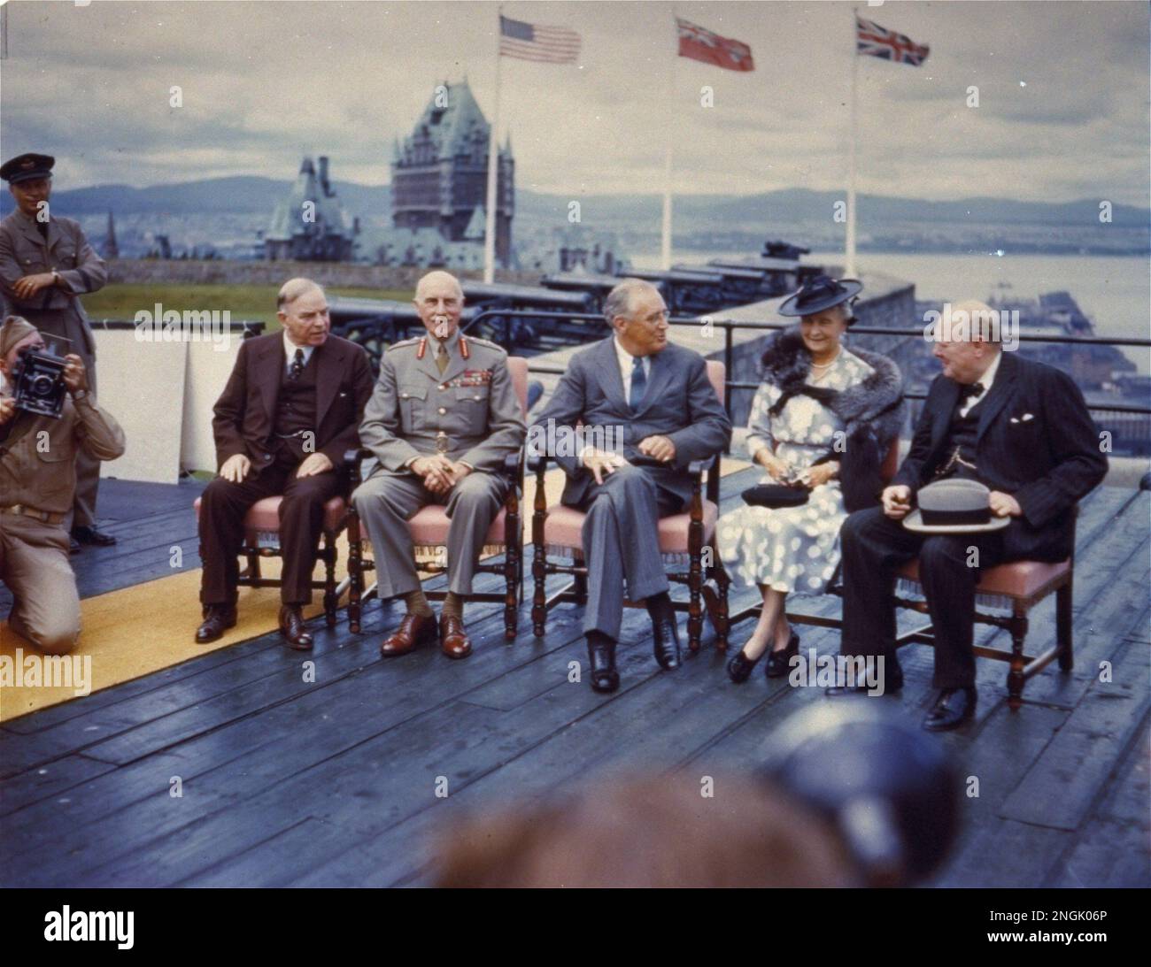 Political leaders gathered atop the Citadel of Quebec during the second ...