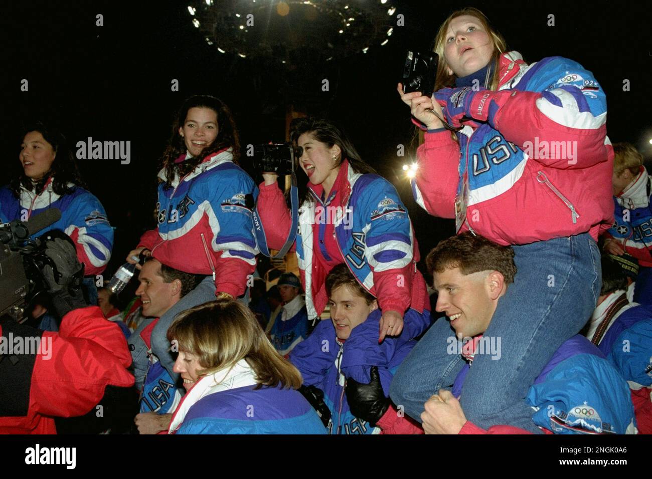 U.S. gold medalist Kristi Yamaguchi of Fremont, California, center ...