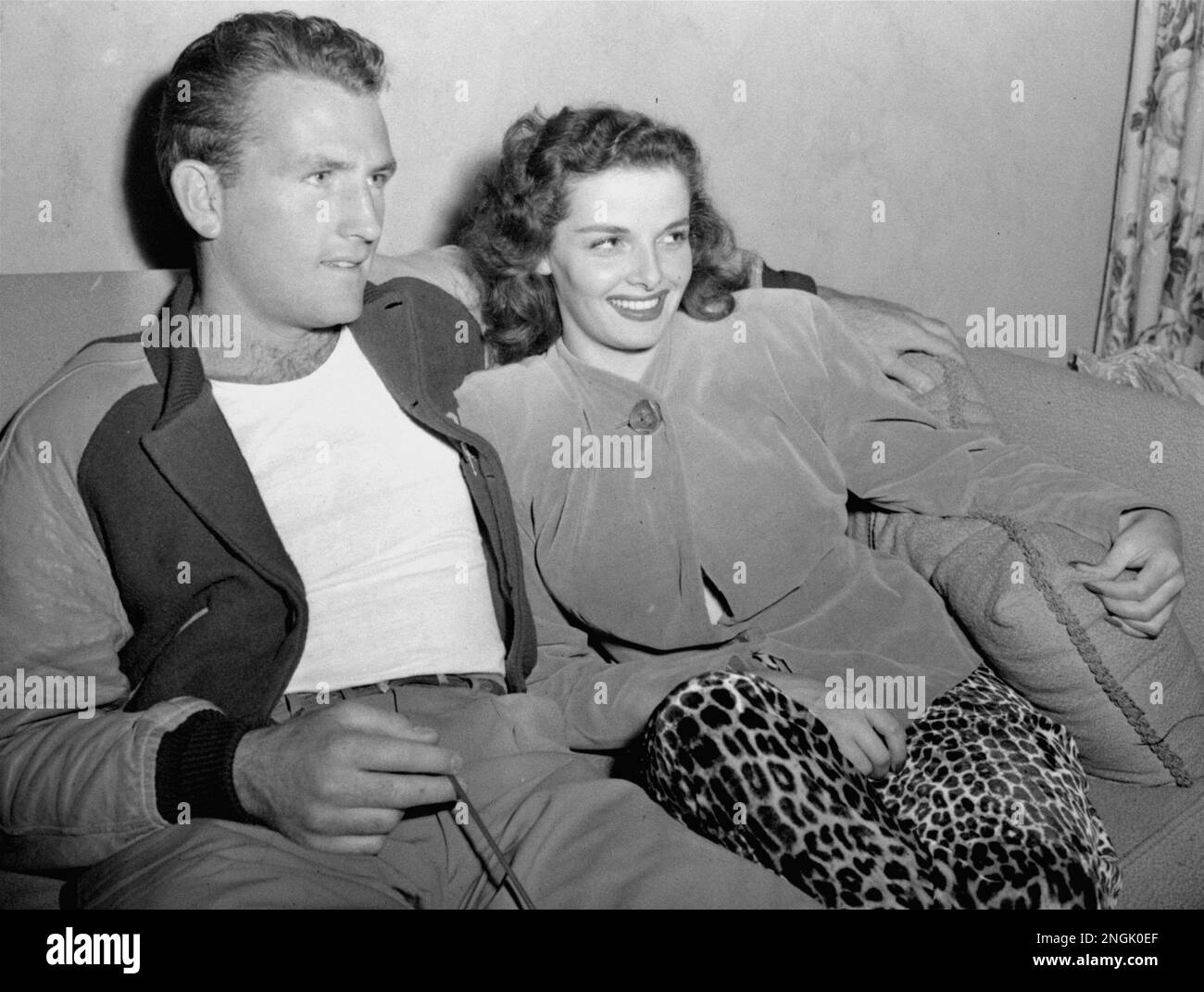 Actress Jane Russell, 21, and Bob Waterfield, 22, U.C.L.A. football ...