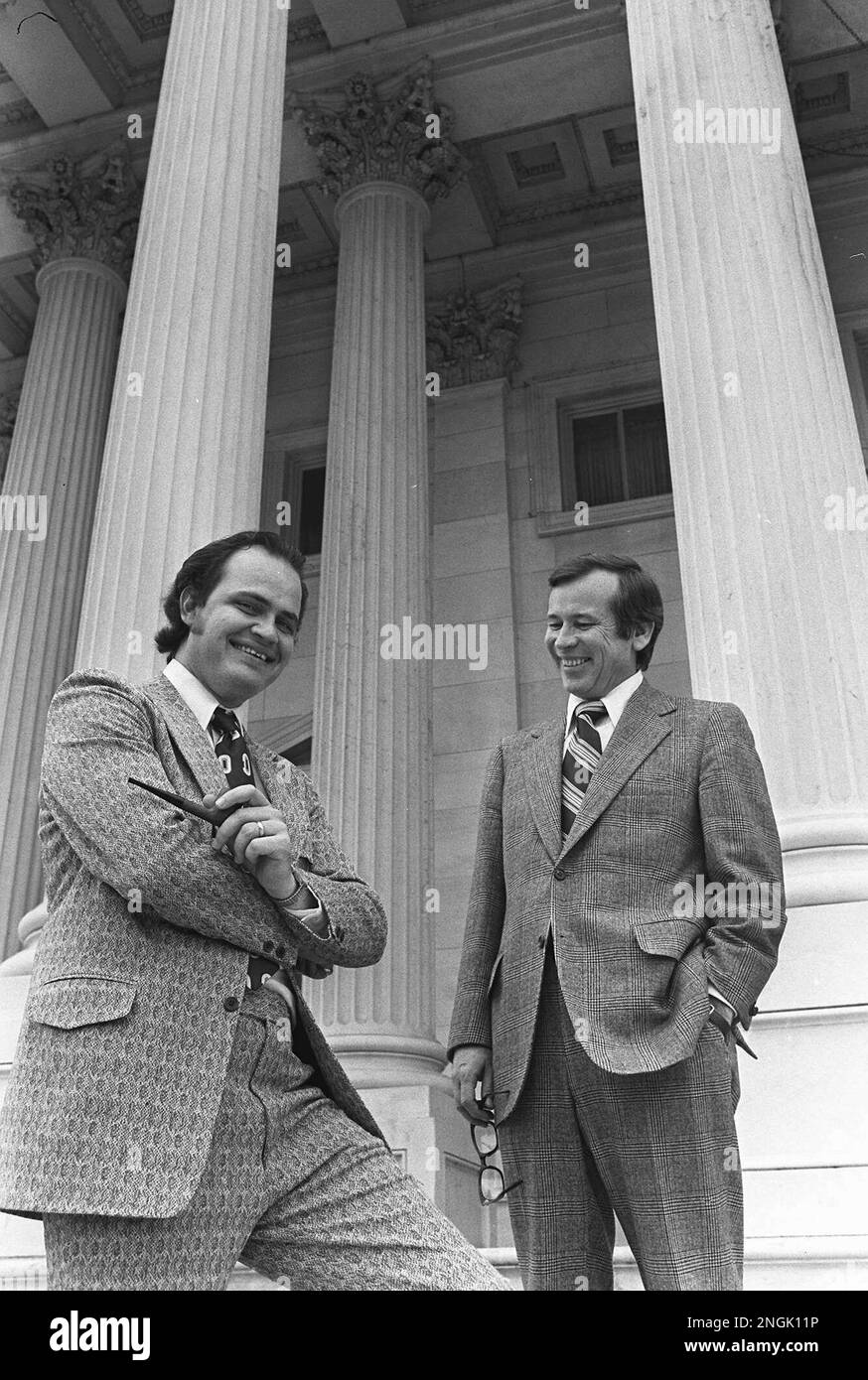 Senator Fred Thompson, left, and Senator Howard Baker stand on Steps of ...