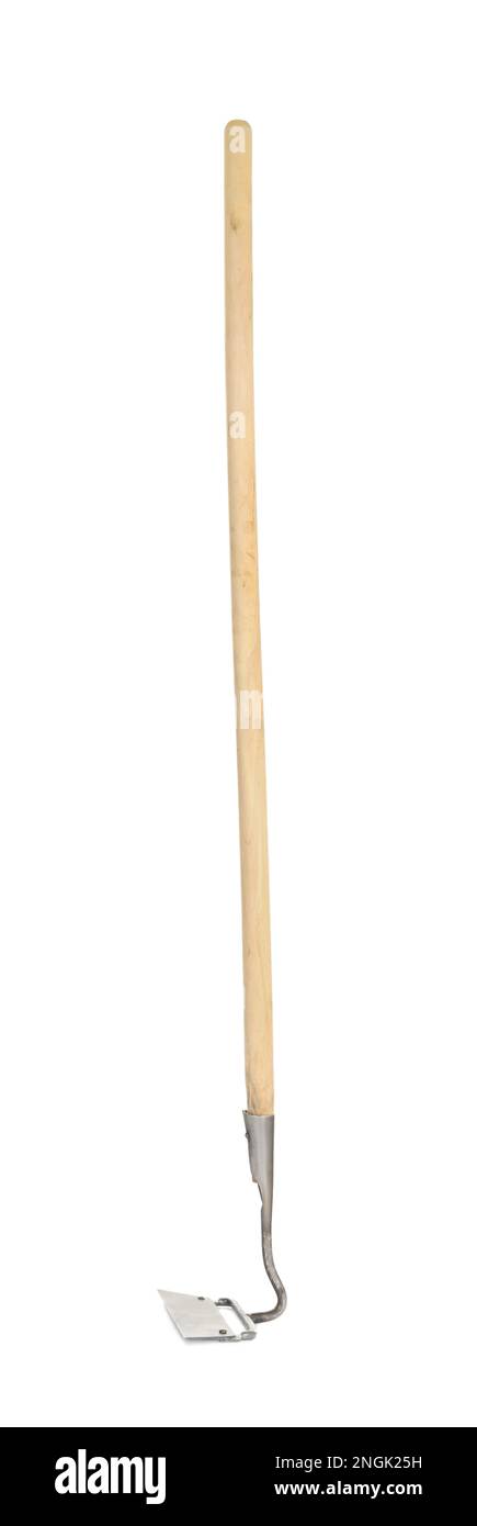 Modern hoe isolated on white. Gardening tool Stock Photo - Alamy