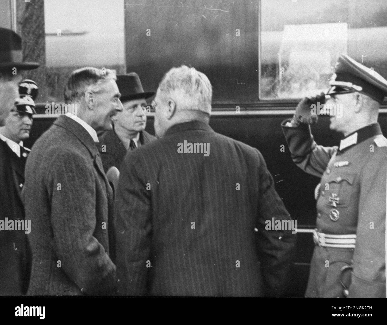 British Prime Minister Neville Chamberlain, on his way to see Adolf ...