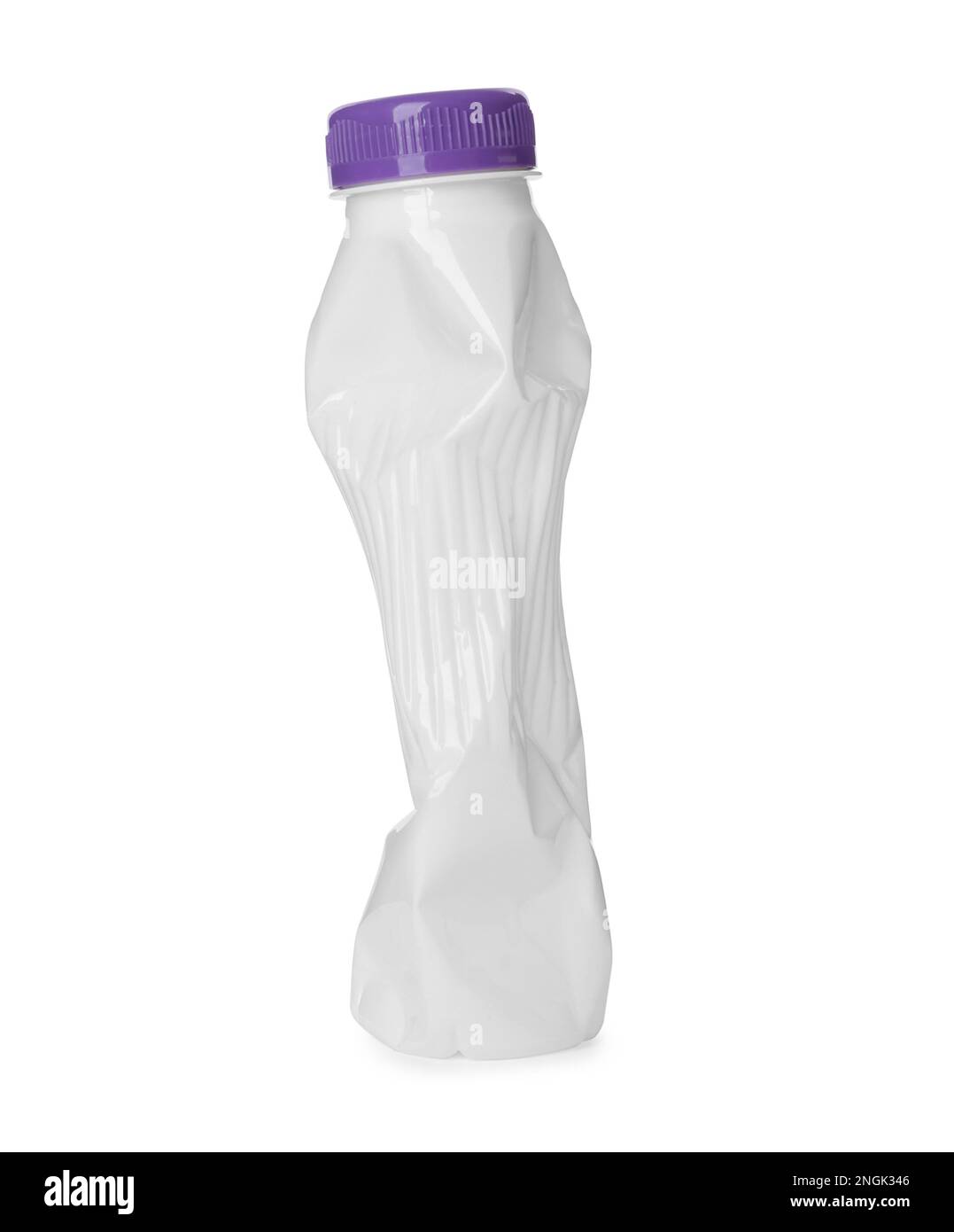 Crumpled disposable plastic bottle isolated on white Stock Photo - Alamy