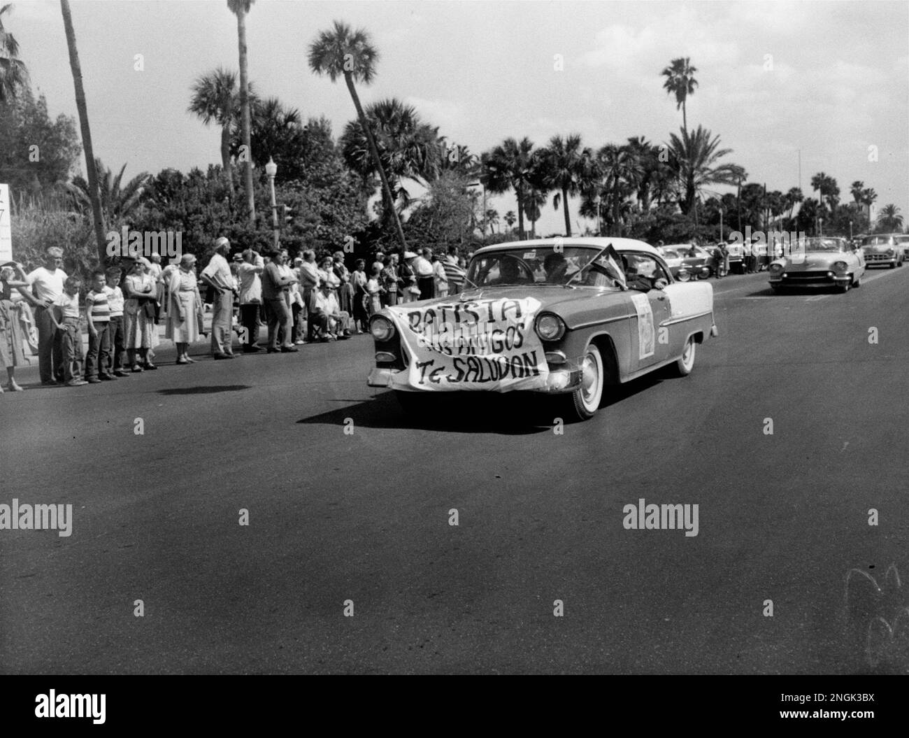 A car decorated for the Batista Day Parade honoring President Fulgencio ...