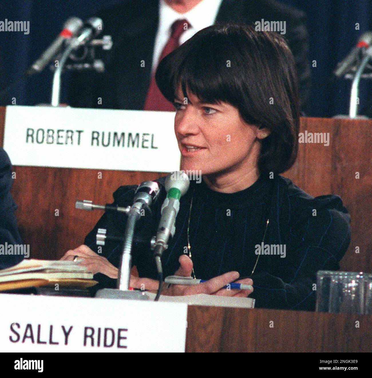 Astronaut Sally Ride, a member of the presidential commission ...