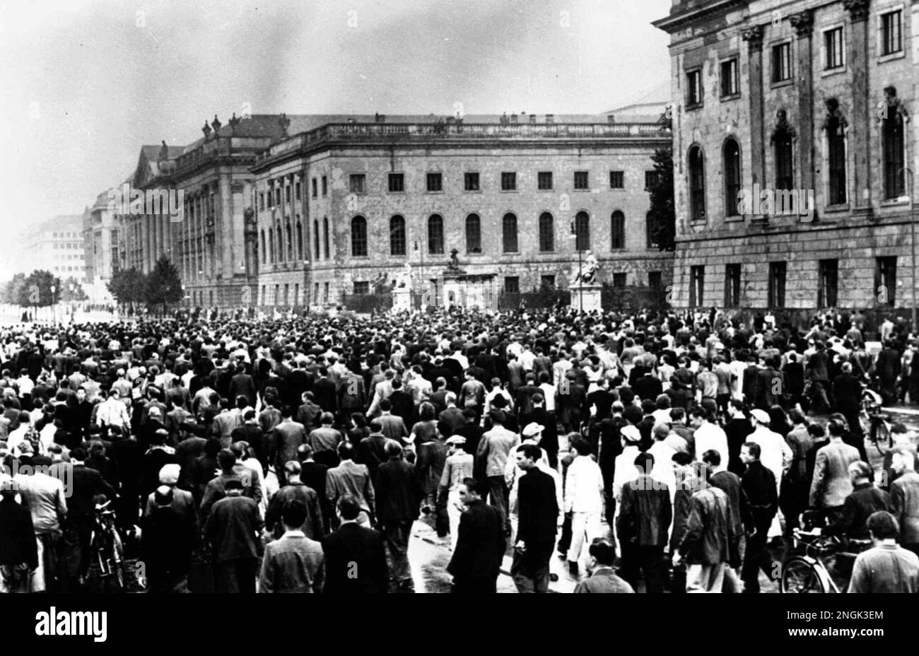 June 17, 1953 photo shows demonstrating East German workers during ...