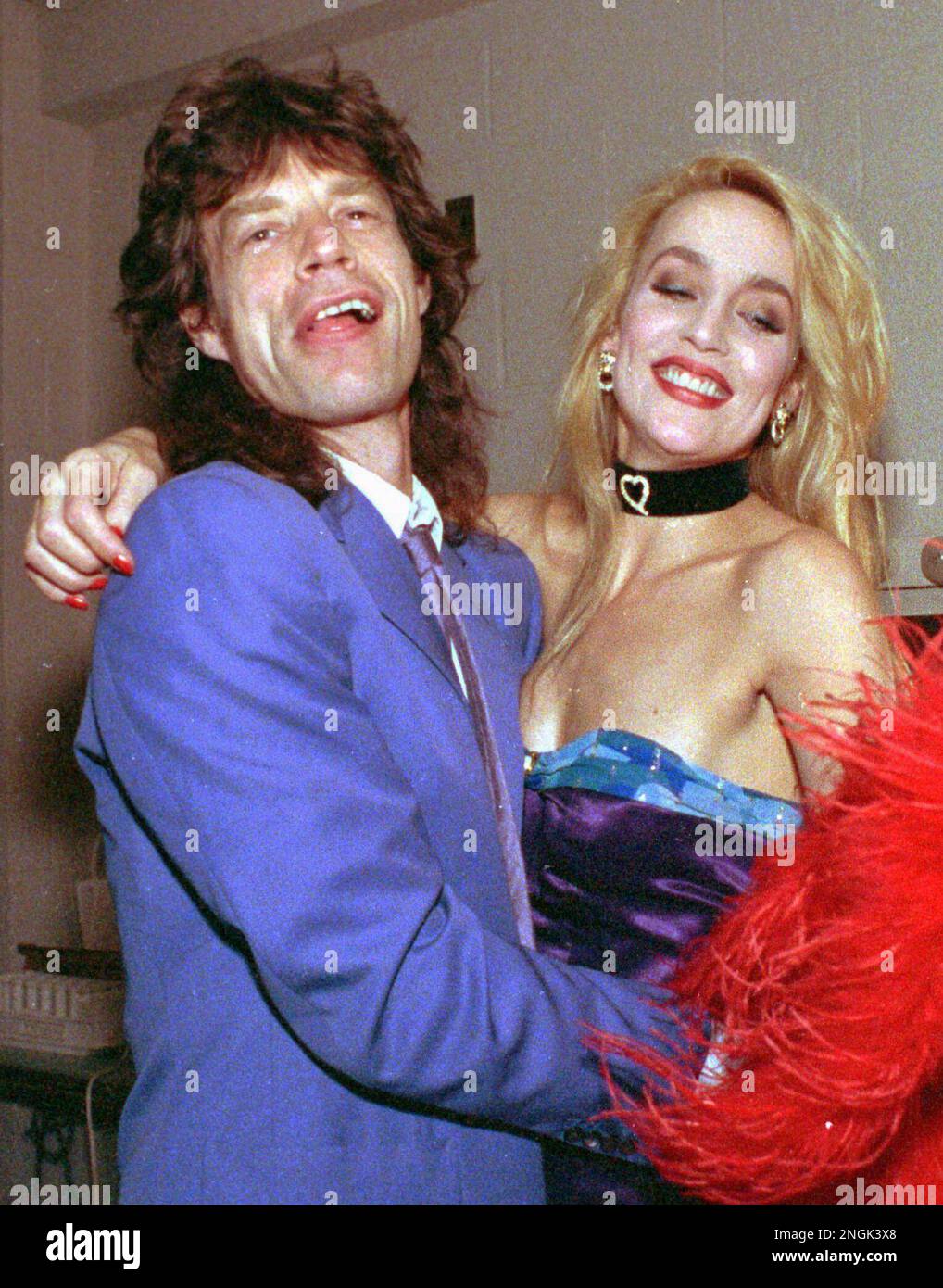 FILE--Jerry Hall, right, shown in this 1988 file photo with husband ...