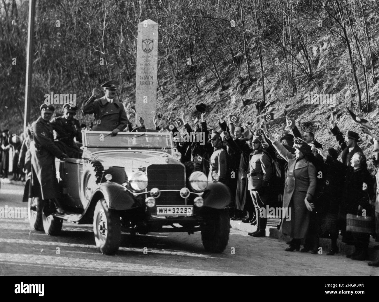 Adolf Hitler entering Vienna, March 14th 1938, passing the city ...