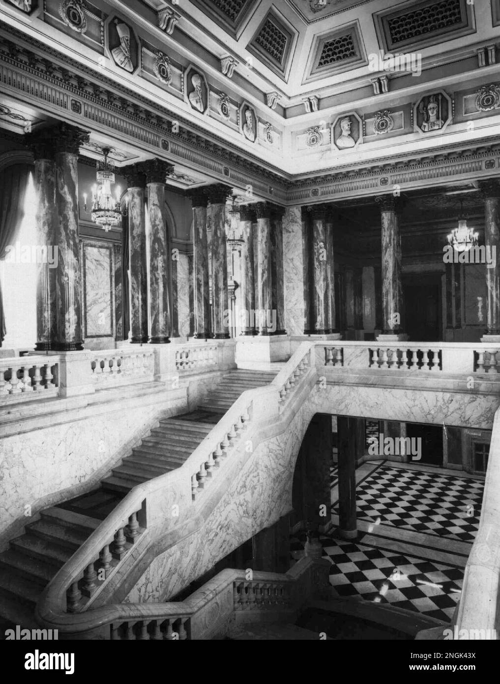 The staircase rising to the throne room in the royal palace in ...