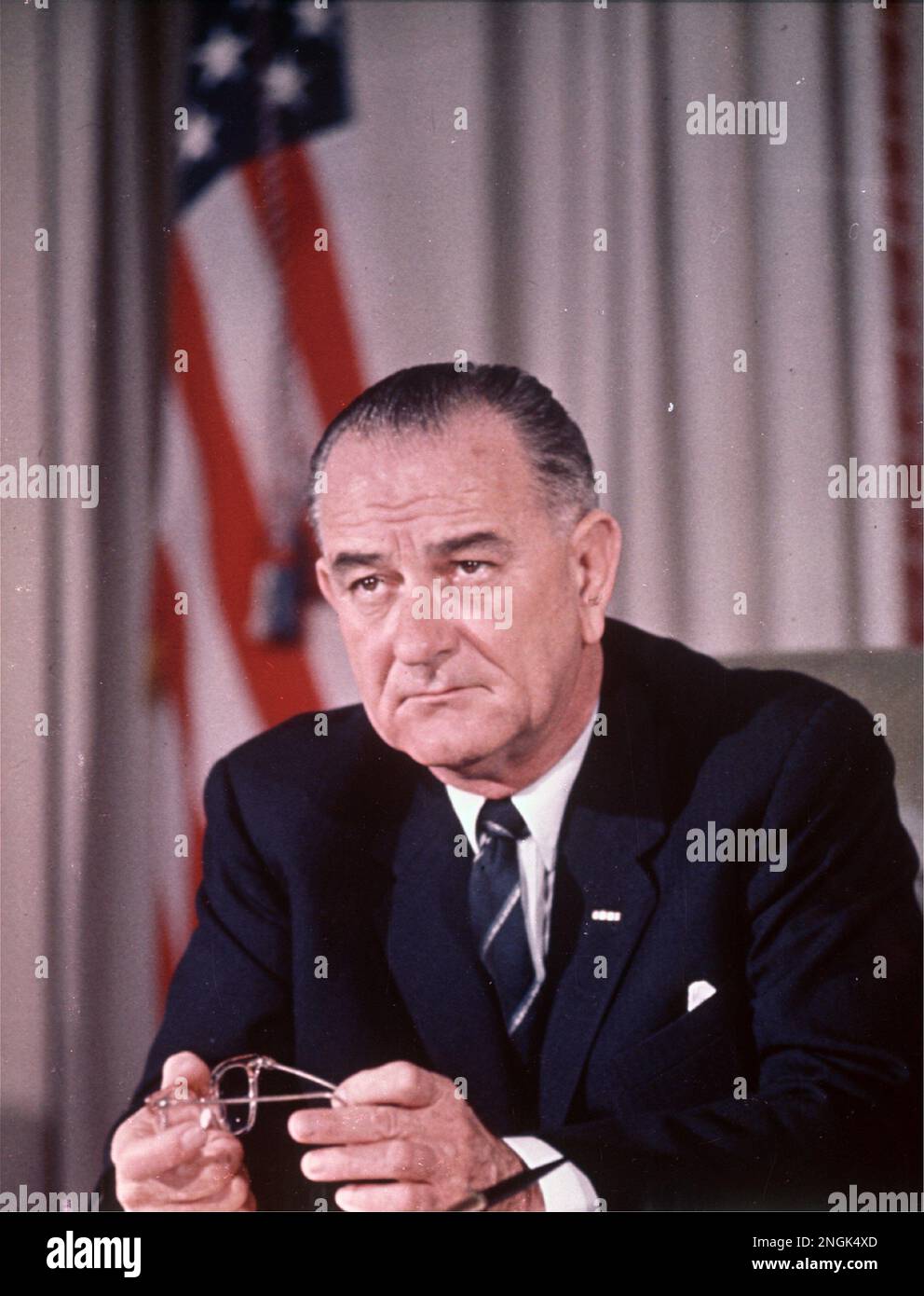 This is an official 1964 White House portrait of President Lyndon B ...