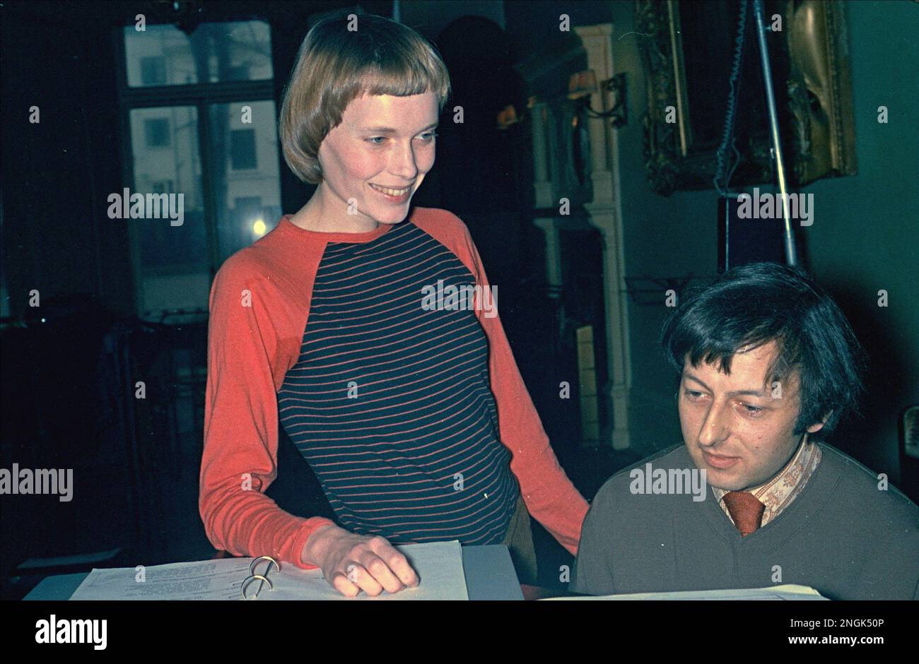 Actress Mia Farrow And Her Husband Andre Previn Rehearse For The First